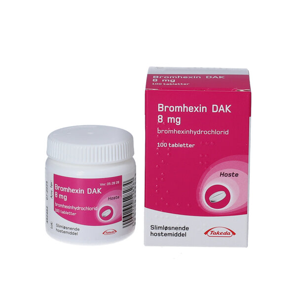 Bromhexin "DAK" 100 stk tabletter | Køb på DinApoteker.dk